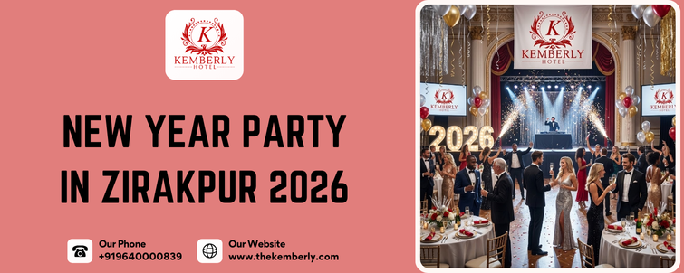 New Year Party in Zirakpur 2026 at Kemberly Hotel 🎆 | Book Now